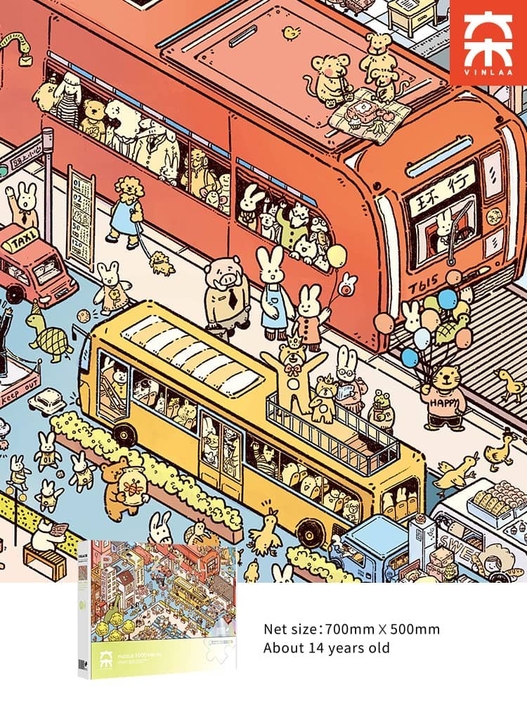 Vinlaa-Animal Station 1000 Piece Puzzle - TopPuzzleShop