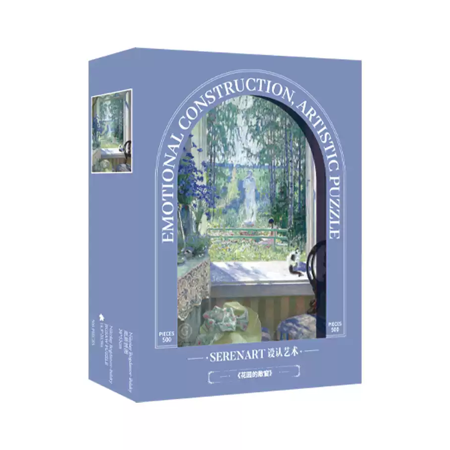 500 Piece Puzzle-Seren Art-Open Window to the Garden - TopPuzzleShop